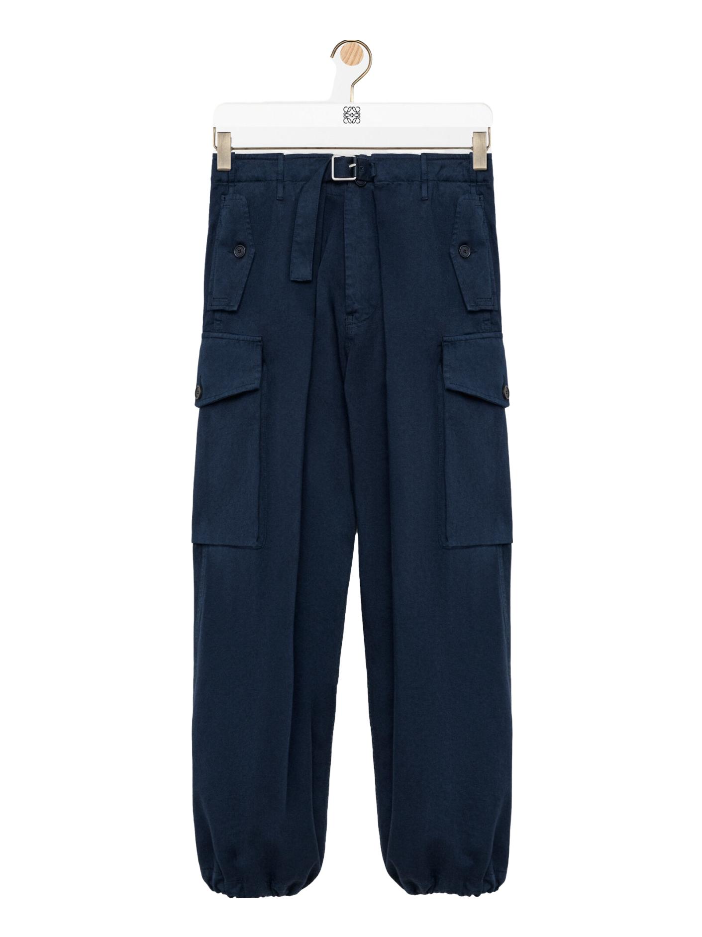 LOEWE Loewe Cargo Trousers in Cotton with Elasticated Cuffs